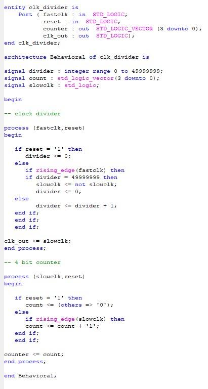 Solved entity clk_divider is Port (fastclk : in STD_LOGIC; | Chegg.com