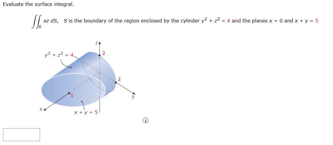 Solved Evaluate the surface integral. ∬SxzdS,S is the | Chegg.com