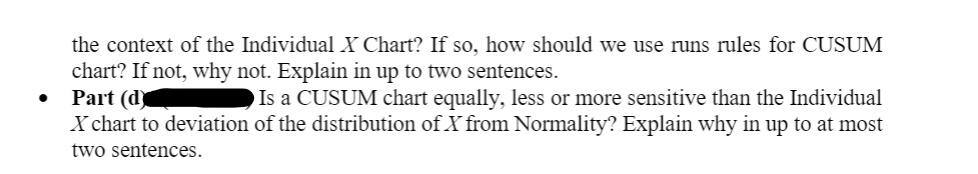 Solved . Part (a) Company A has decided to use CUSUM Chart | Chegg.com