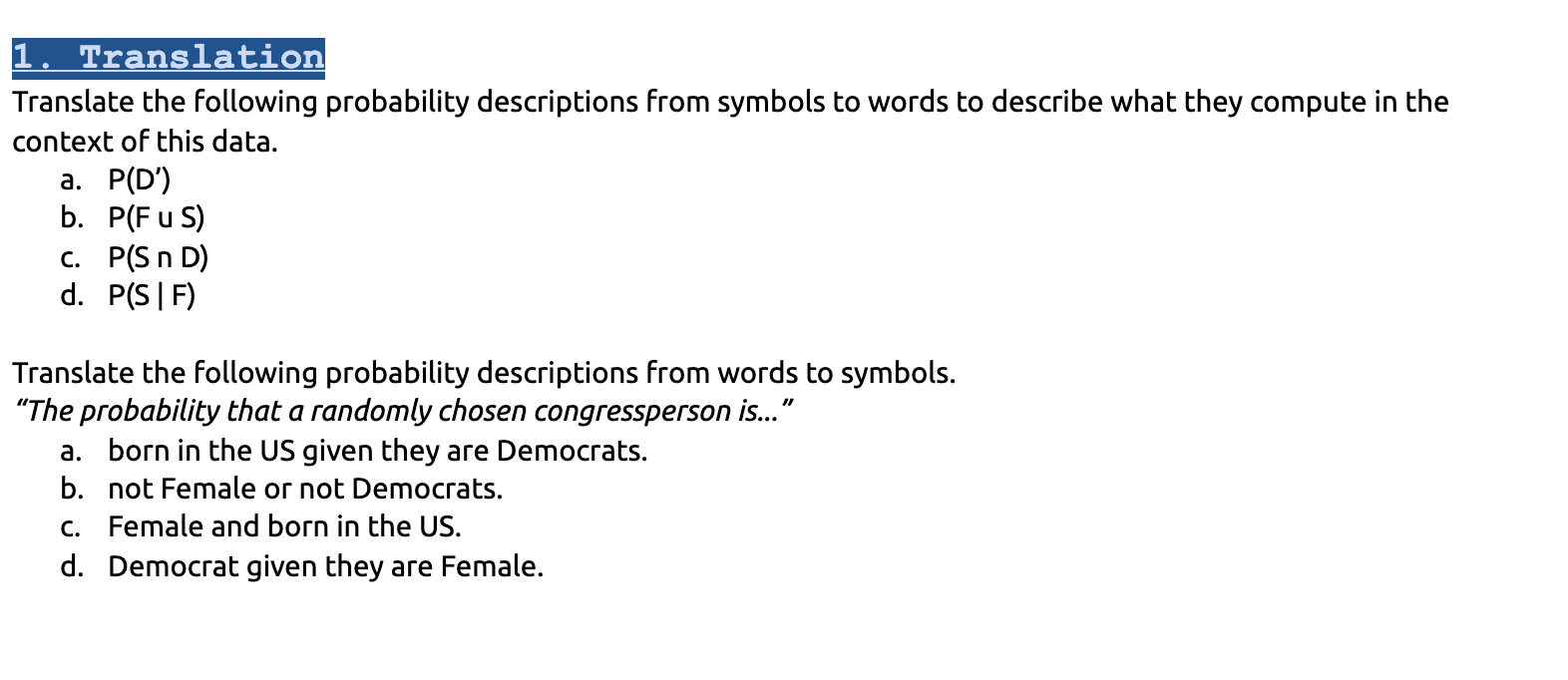 Solved The goal of this assignment is to practice | Chegg.com