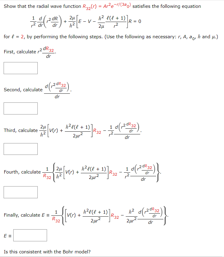 Solved Show that the radial wave function | Chegg.com
