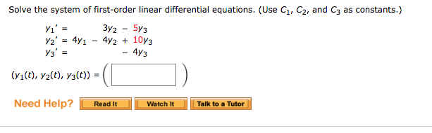 Solved Solve the system of first-order linear differential | Chegg.com