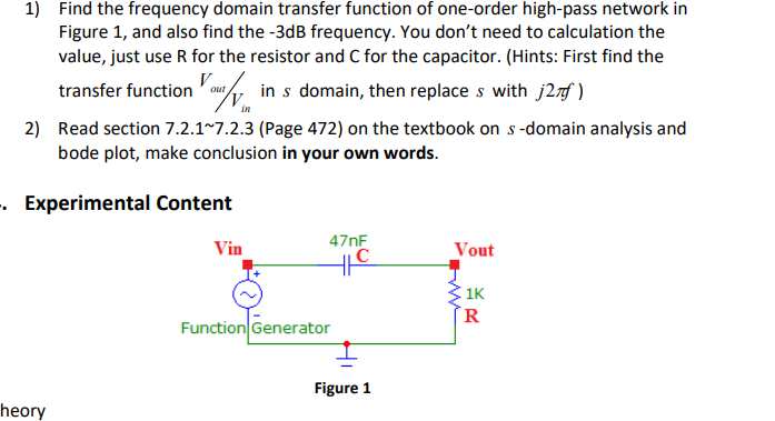 Solved 1) Find the frequency domain transfer function of | Chegg.com