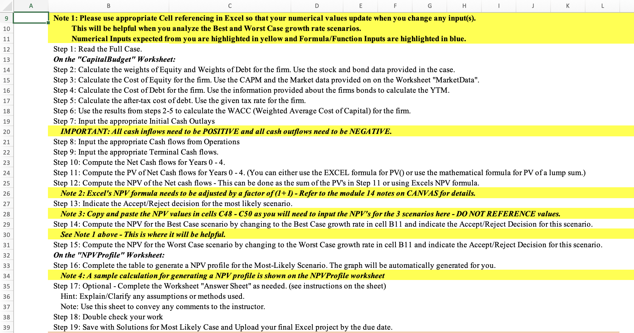 Note 1: Please use appropriate Cell referencing in | Chegg.com