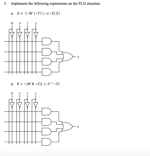 Solved 3. Implement the following expressions on the PLD | Chegg.com