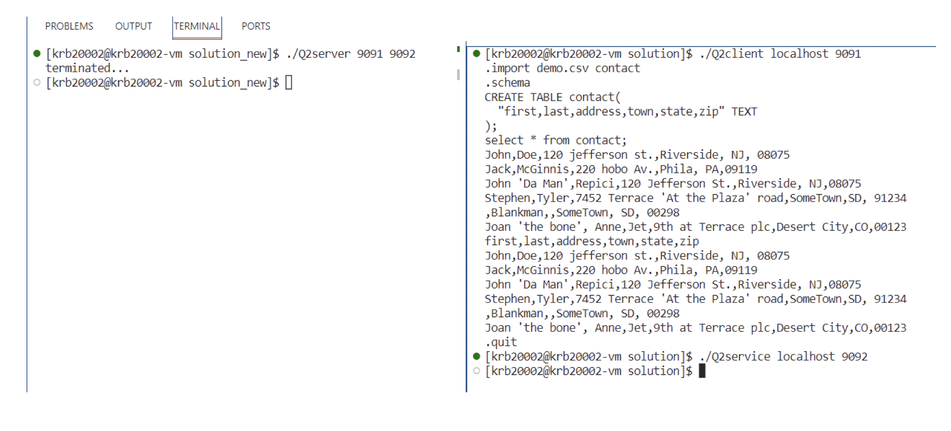 Solved Complete the code in Q2service.c, Q2client.c, and | Chegg.com