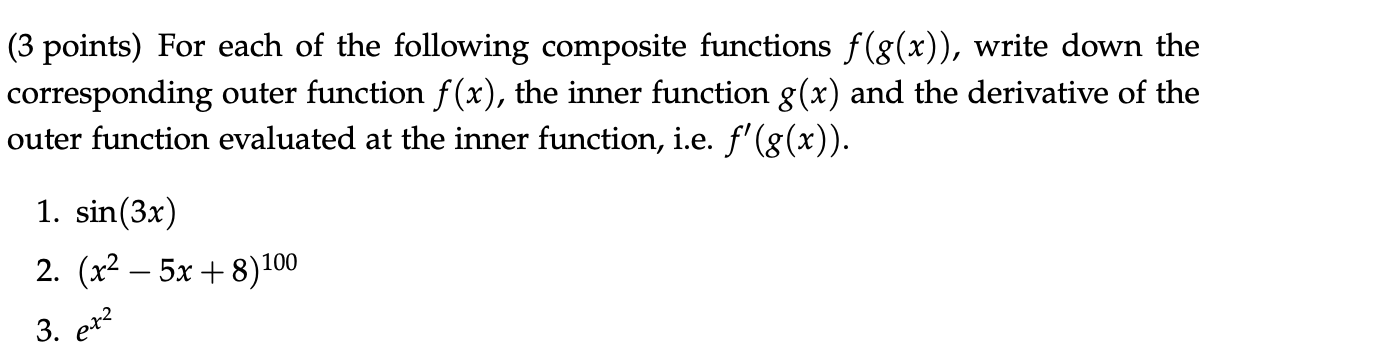 Solved 3 points) For each of the following composite | Chegg.com