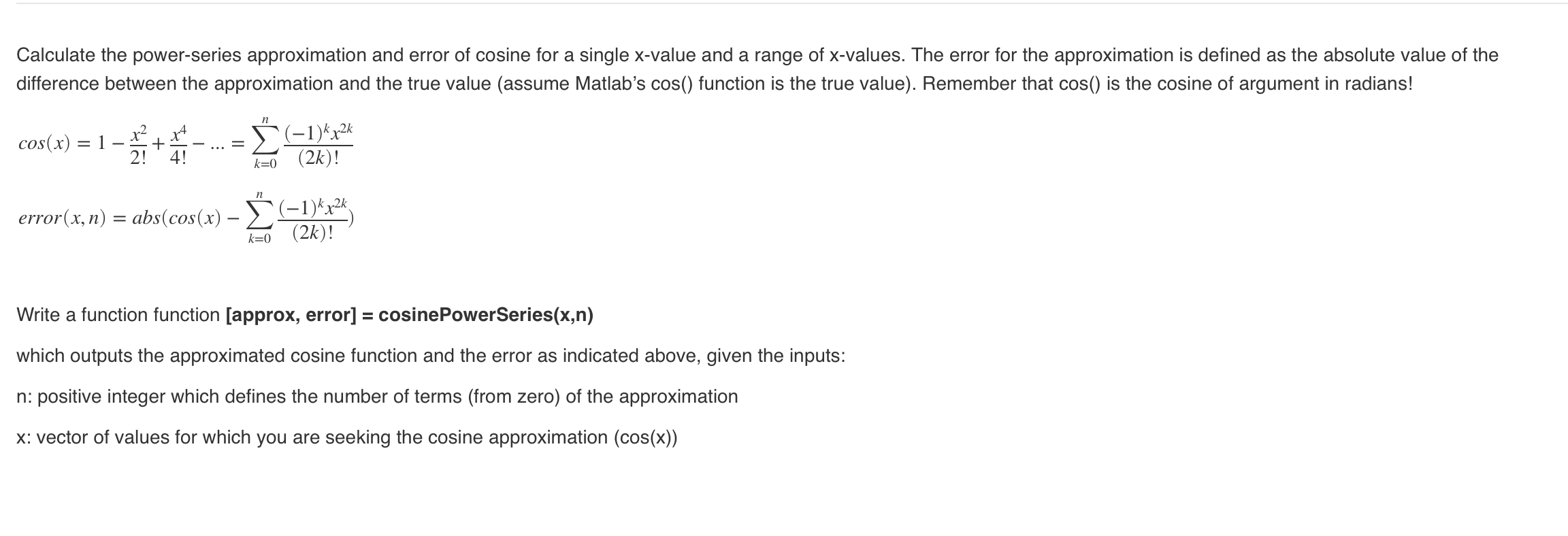 Solved Calculate the power-series approximation and error of | Chegg.com