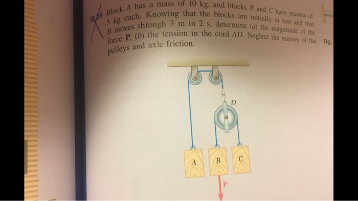 Solved Block A has a mass of 10 kg, and blocks B and C have | Chegg.com Solved Block A has a mass of 10 kg, and blocks B and C have | Chegg.com