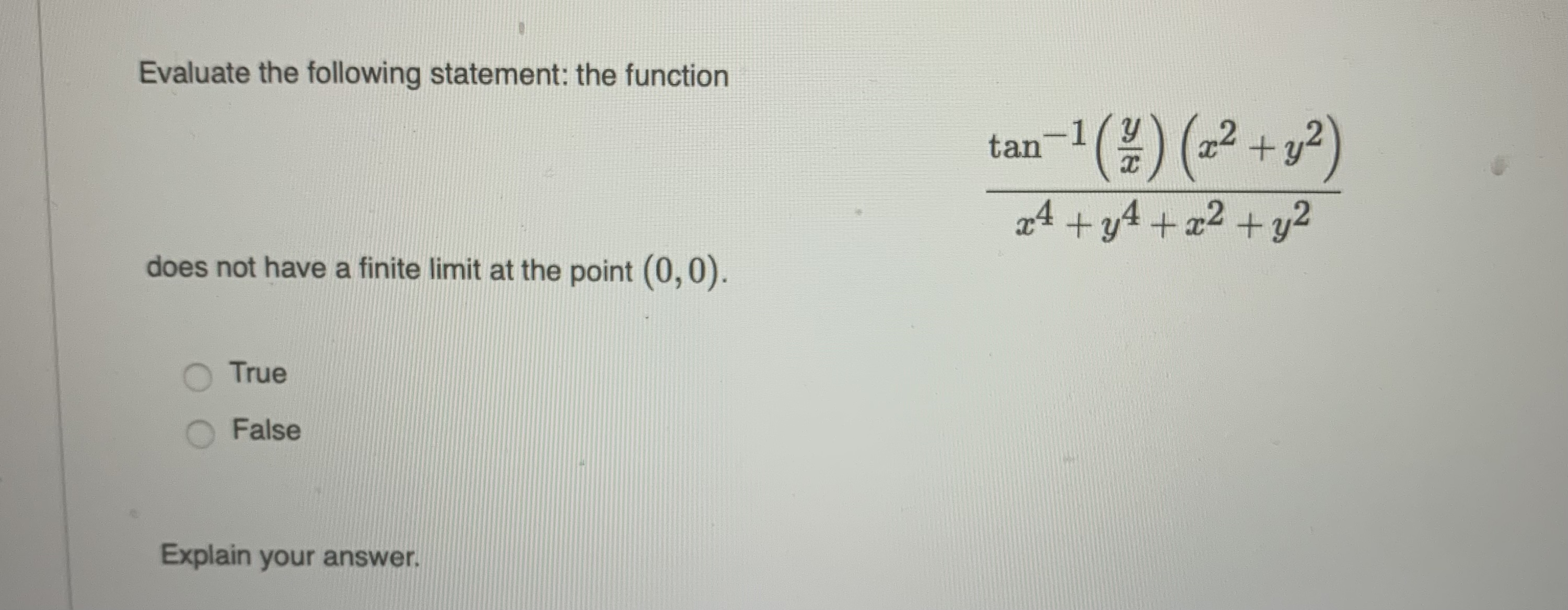 Solved Evaluate the following statement: the function | Chegg.com