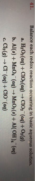 Solved Balance each redox reaction occurring in basic | Chegg.com