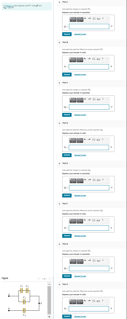 Solved Part ECalculato the chage on ﻿capsoltor C3 -Exprecs | Chegg.com
