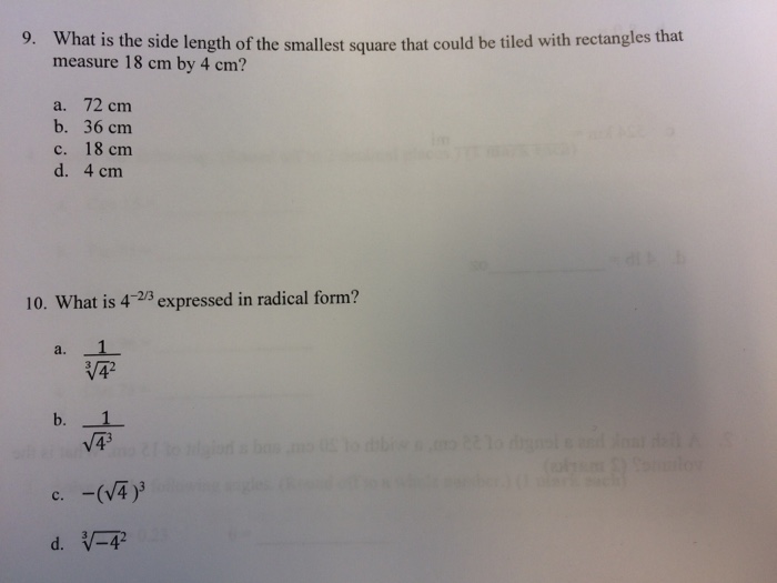 Solved What is the side length of the smallest square that | Chegg.com
