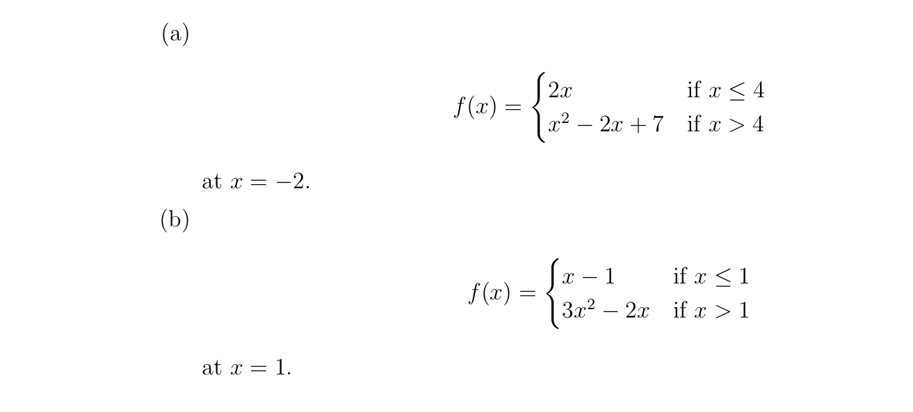 Solved Determine if the following functions are continuous | Chegg.com
