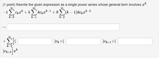 Solved (1 point) Rewrite the given expression as a single | Chegg.com