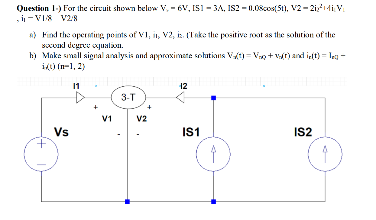 Solved Question 1-) ﻿For the circuit shown below Vs=6V, ﻿IS | Chegg.com