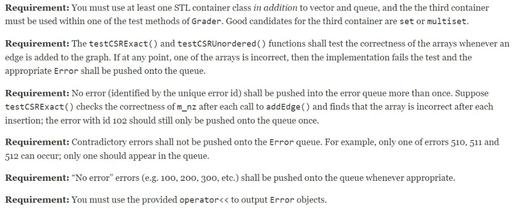 Need help with Grader.cpp file. In this project, you | Chegg.com