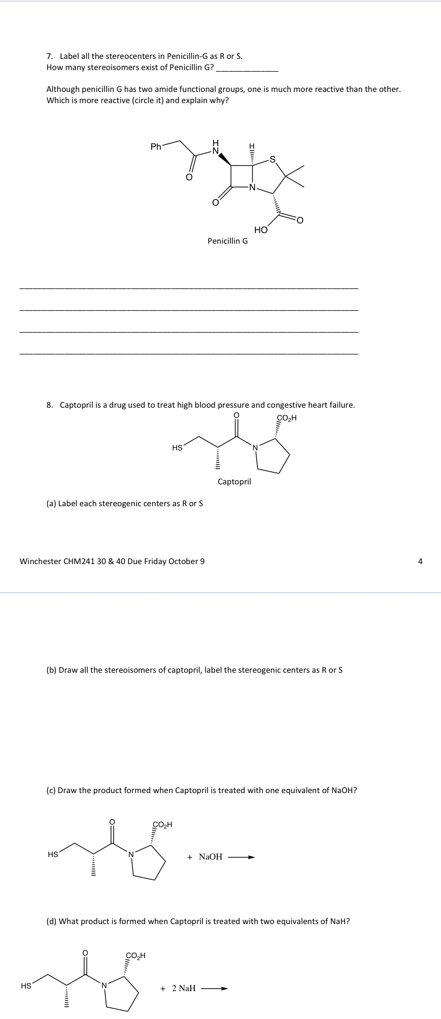 Solved 7. Label all the stereocenters in Penicillin-Gas Ror | Chegg.com