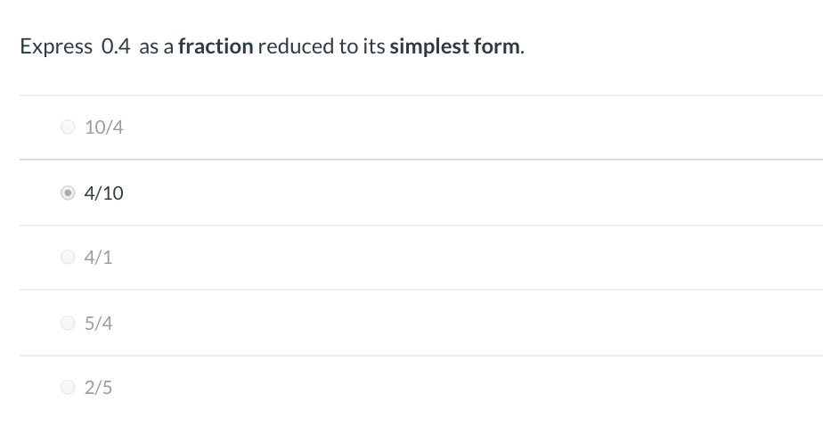 Solved Express 0.4 as a fraction reduced to its simplest | Chegg.com
