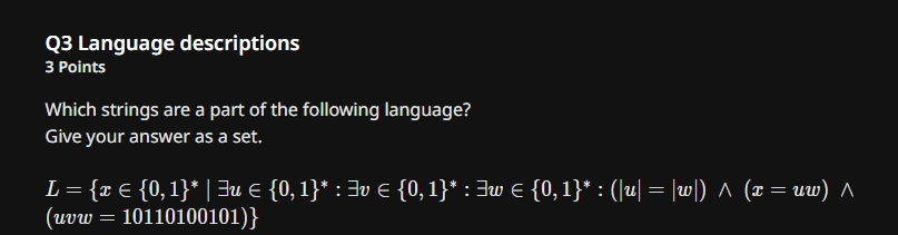 Solved Q3 Language descriptions 3 Points Which strings are a | Chegg.com