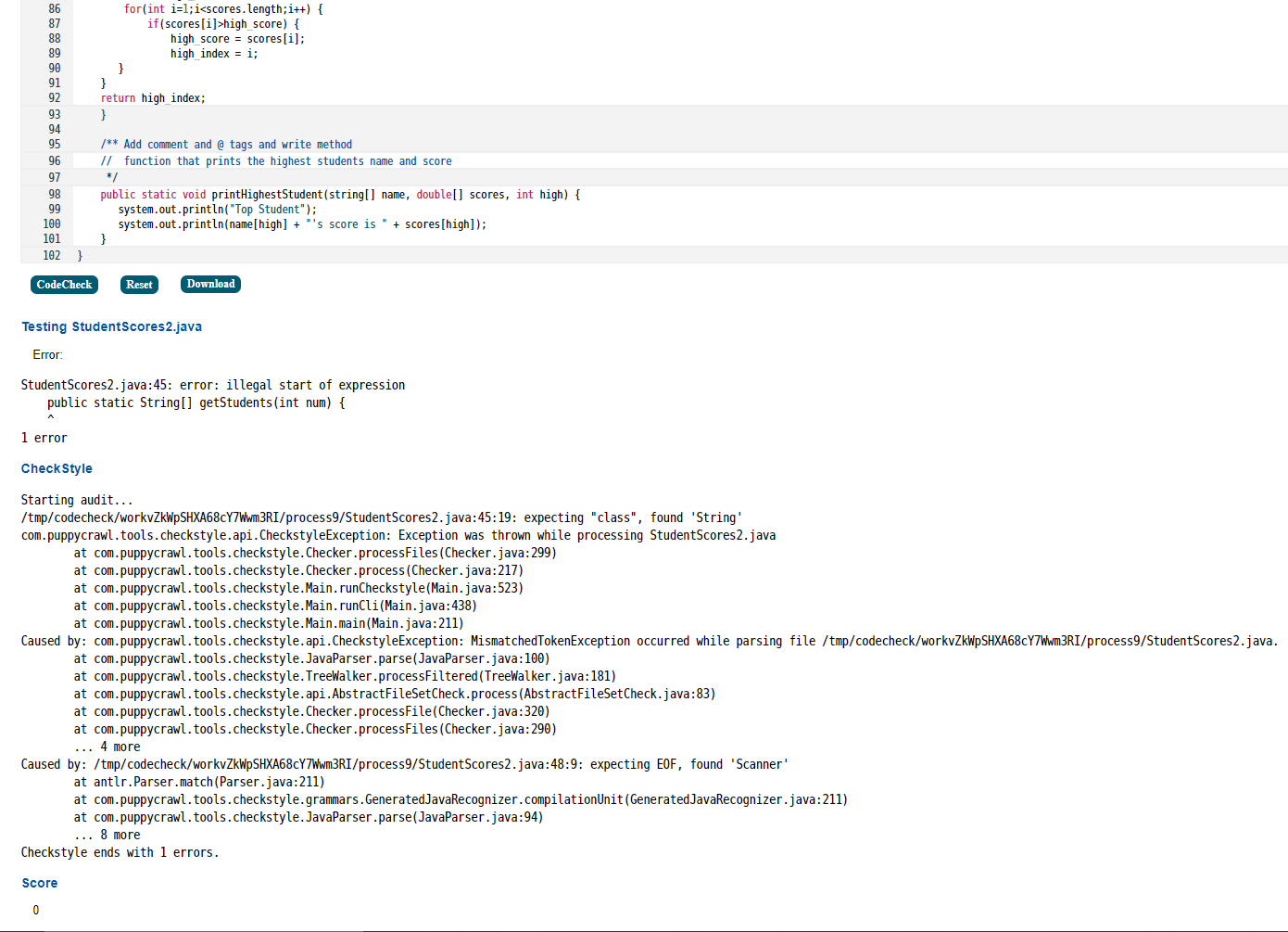Solved Can someone fix my error everything in grey is not | Chegg.com
