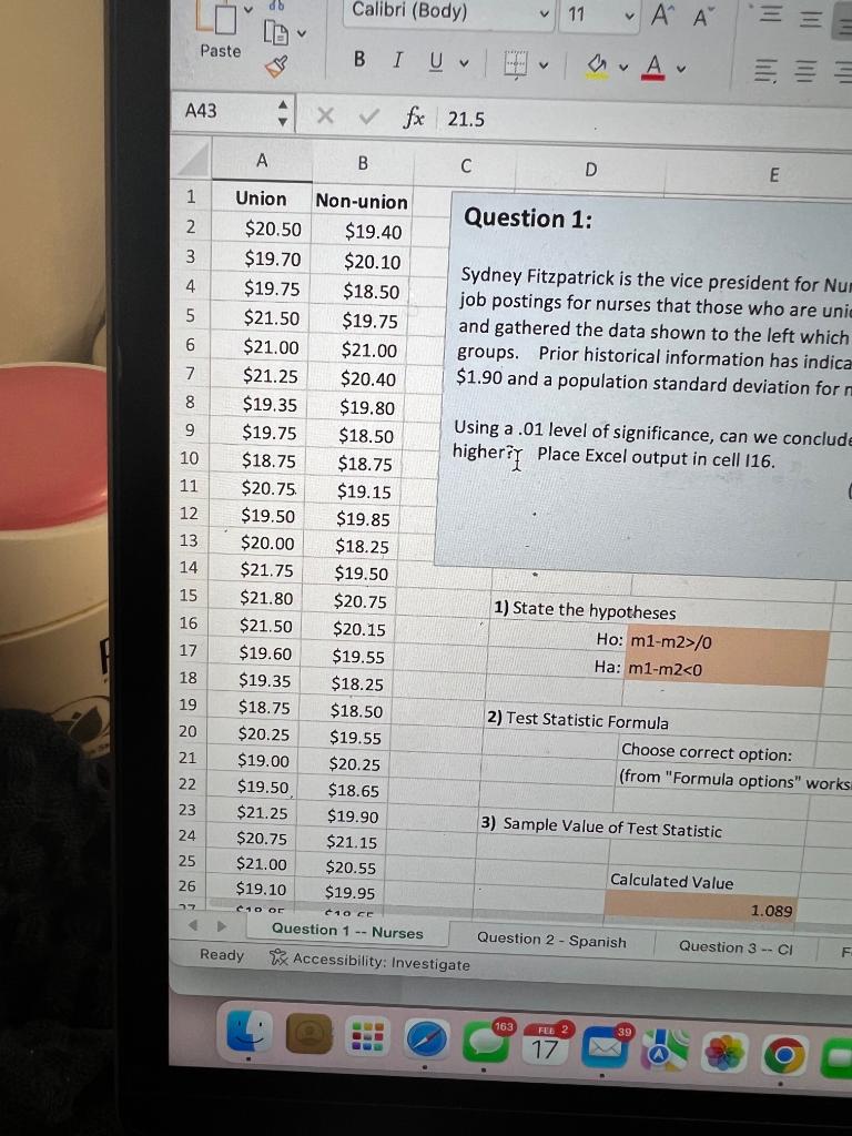 Solved Sydney Fitzpatrick is the vice president for Nu job | Chegg.com
