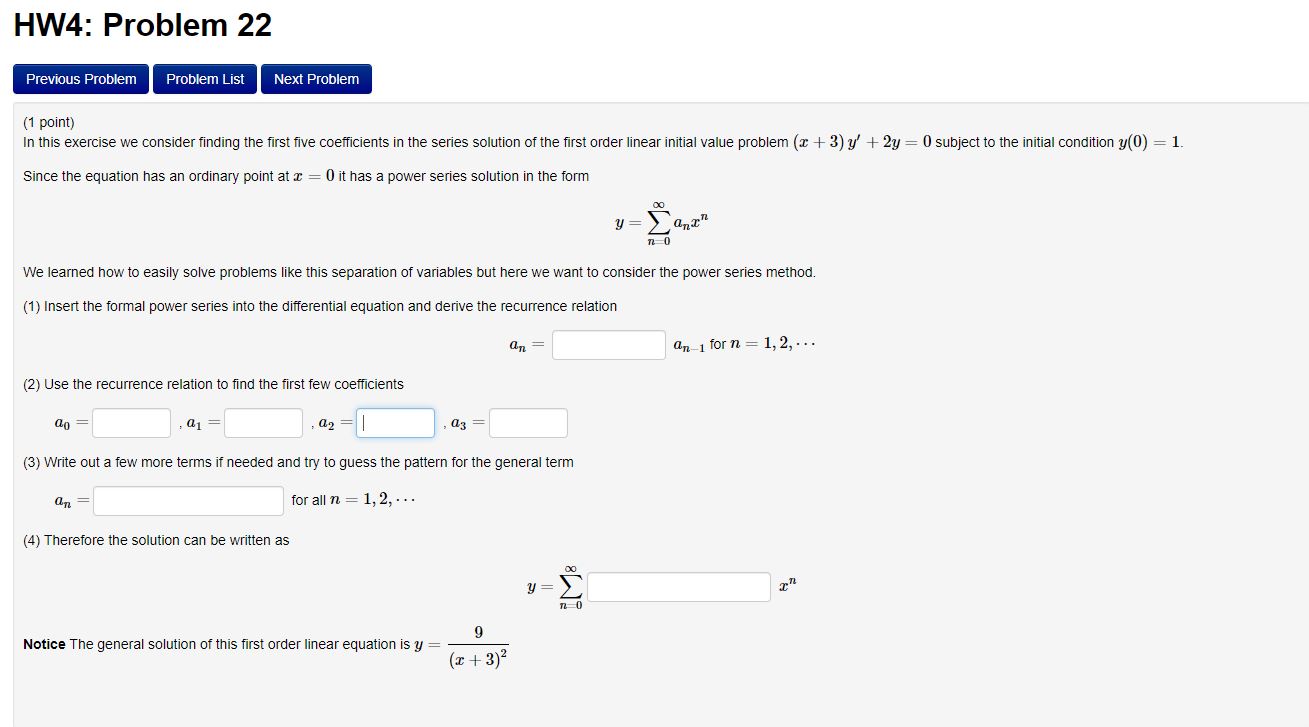 Solved (1 ﻿point)In this exercise we consider finding the | Chegg.com