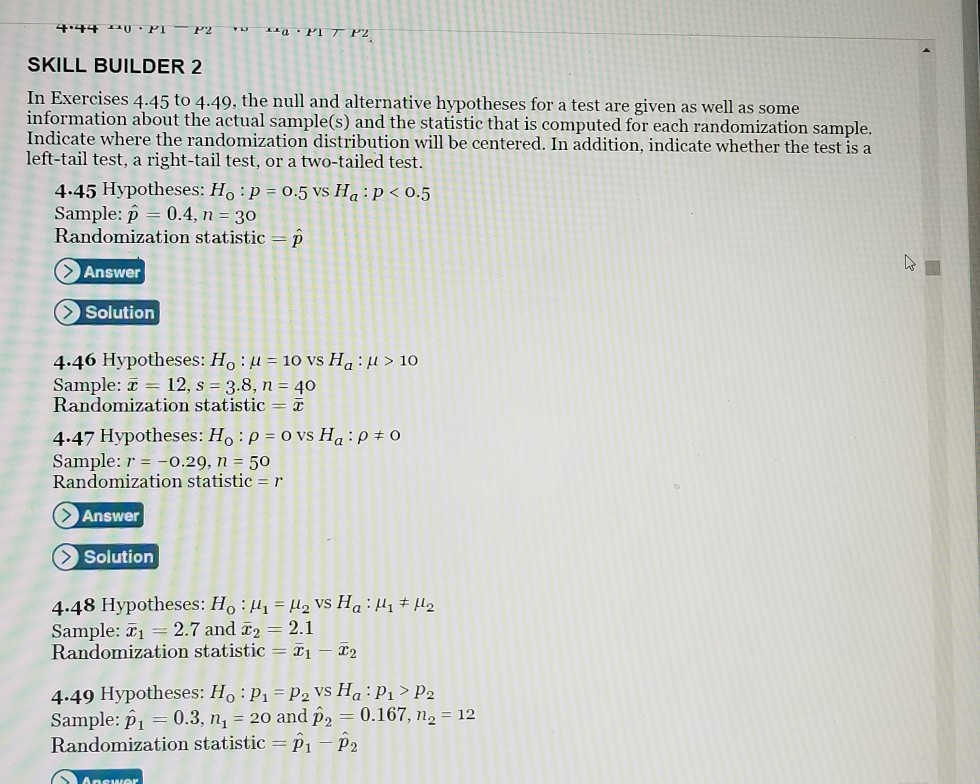 Solved Exercises for Section 4.2 SKILL BUILDER 1 In | Chegg.com