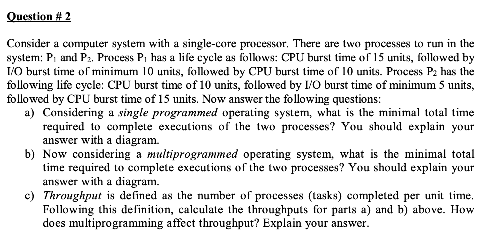 Solved Consider a computer system with a single-core | Chegg.com