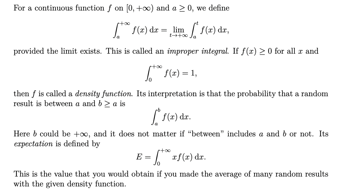 Solved For a continuous function f on [0,+∞) and a≥0, we | Chegg.com