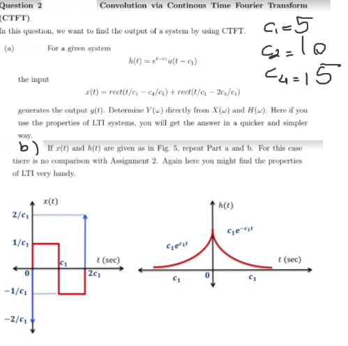 Solved ca=10 Question 2 Convolution via Continous Time | Chegg.com