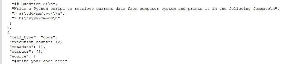 Solved "## Question 5:\n′, "Write a Python script to | Chegg.com