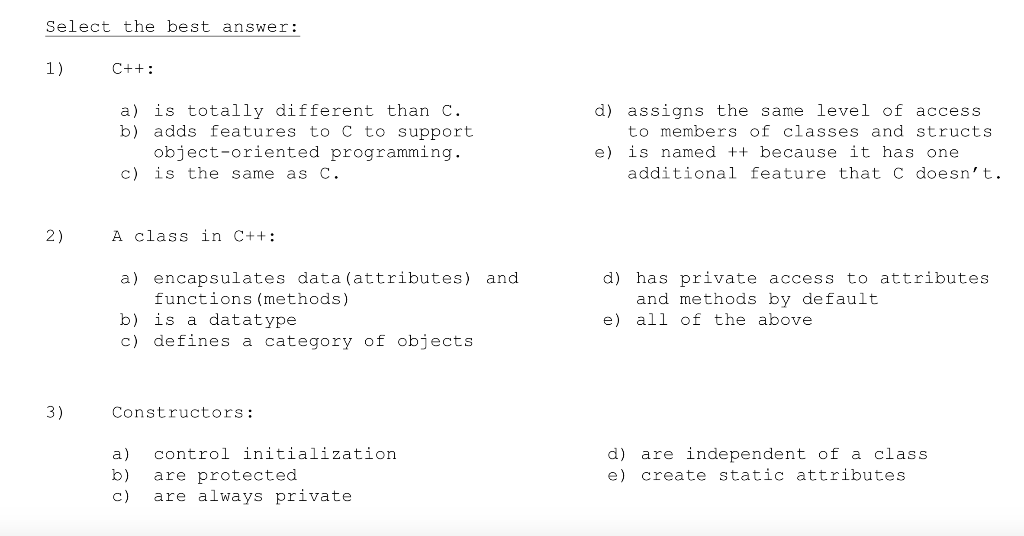 Solved 4) Member/ instance methods: | Chegg.com