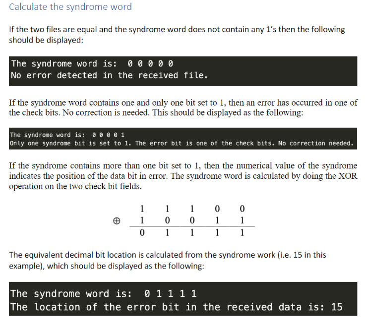 Solved [java] Develop A Single Error Correcting Sec Code