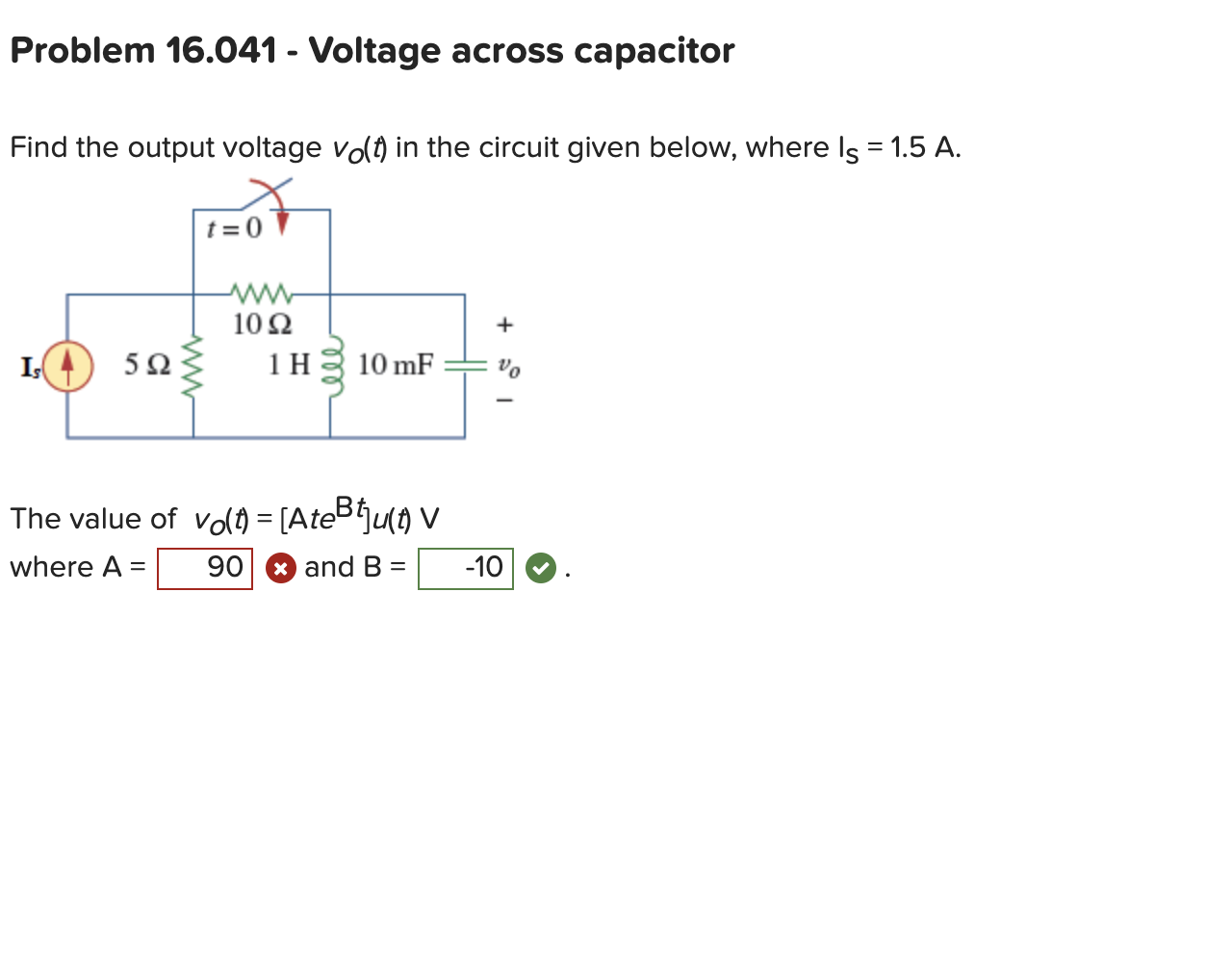 Solved Find the output voltage \\( v_{O}(t) \\) in the | Chegg.com