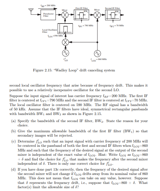 Solved 13. The double conversion receiver shown in Figure | Chegg.com
