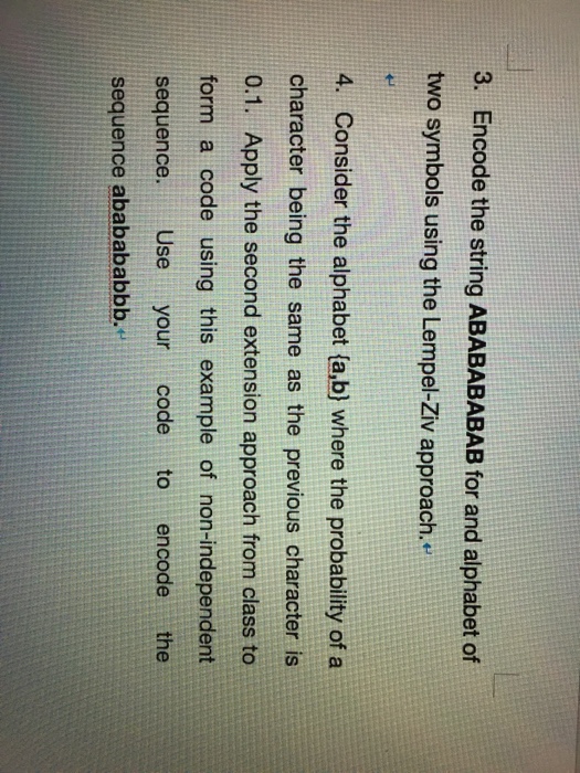 Solved Encode the string ABABABABAB for and alphabet of two | Chegg.com