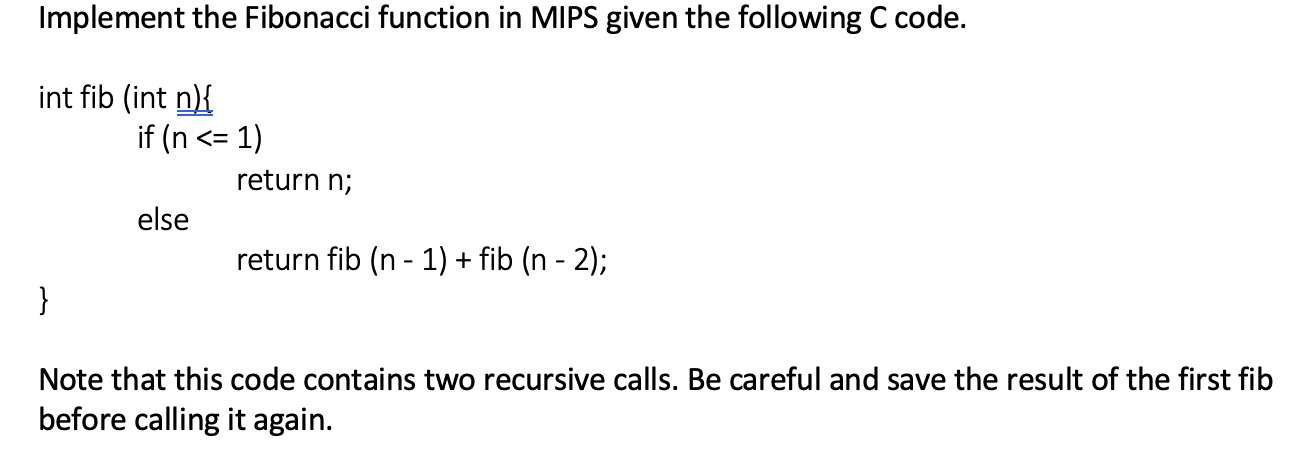 Solved Any fib(n) with n
