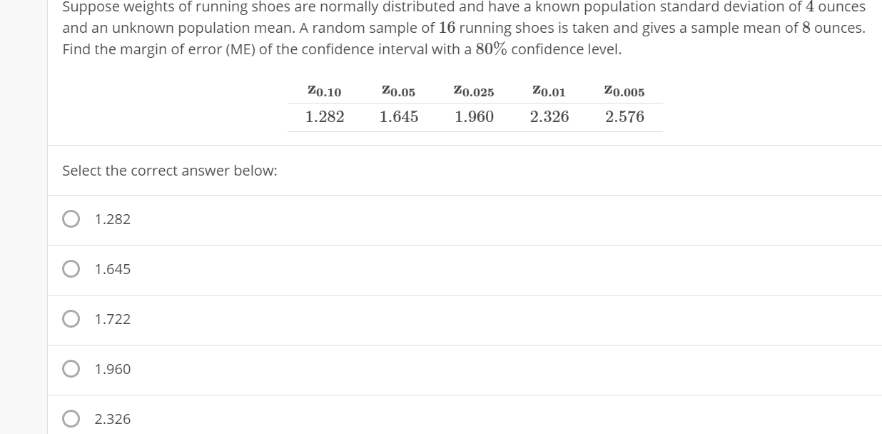 Solved Suppose weights of running shoes are normally | Chegg.com