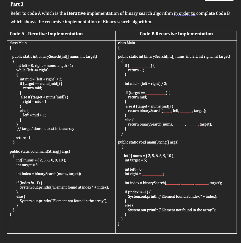 Solved Refer To Code A Which Is The Iterative Implementation 