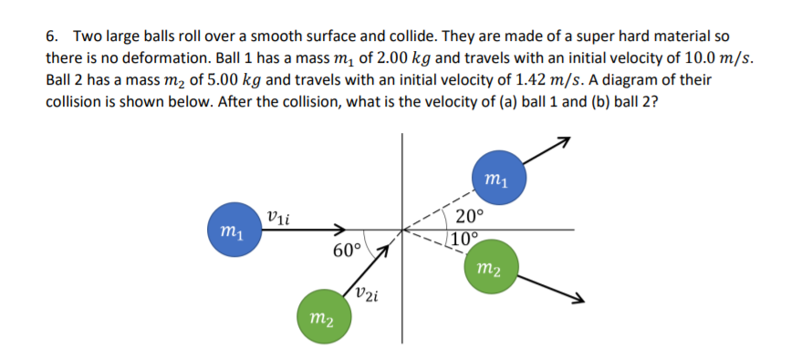 Solved 6. Two large balls roll over a smooth surface and | Chegg.com