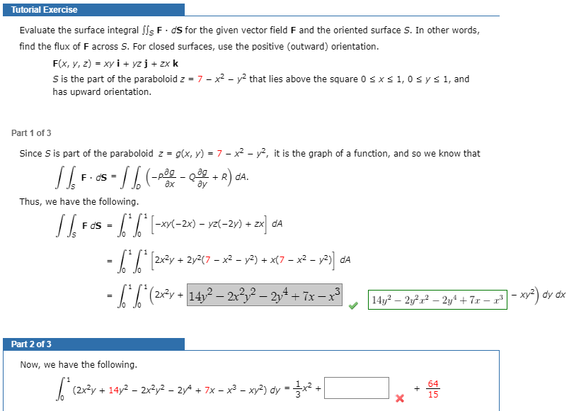 Solved Tutorial Exercise Evaluate the surface integral SIs | Chegg.com