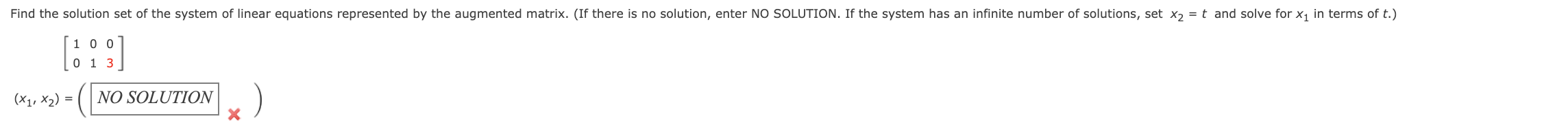 Solved Find the solution set of the system of linear | Chegg.com