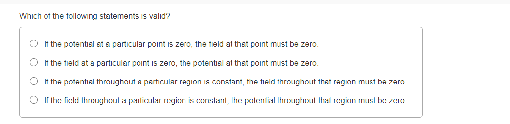 Solved Which Of The Following Statements Is Valid If The 