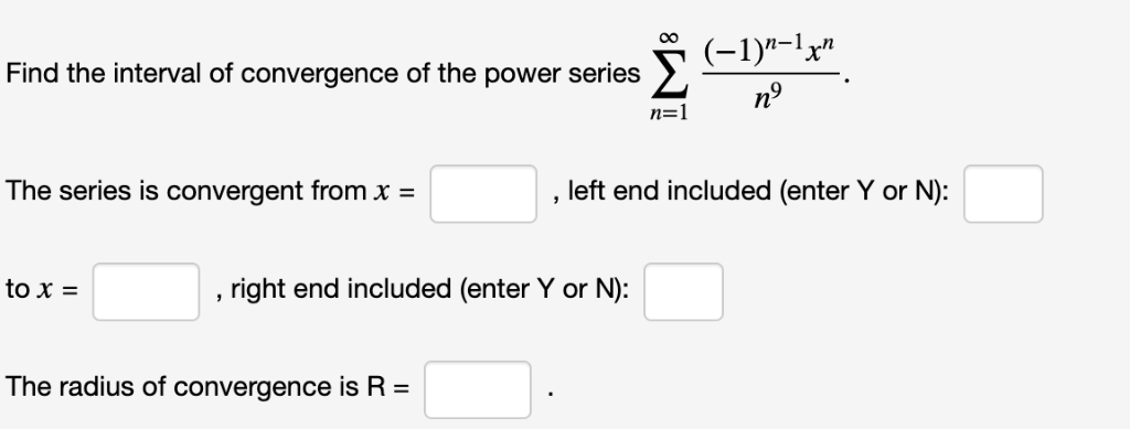 Solved Jm" Find the interval of convergence of the power | Chegg.com