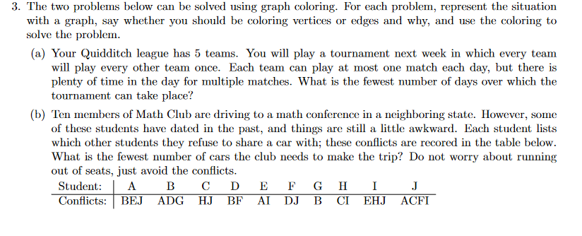 Solved 3 The Two Problems Below Can Be Solved Using Graph 