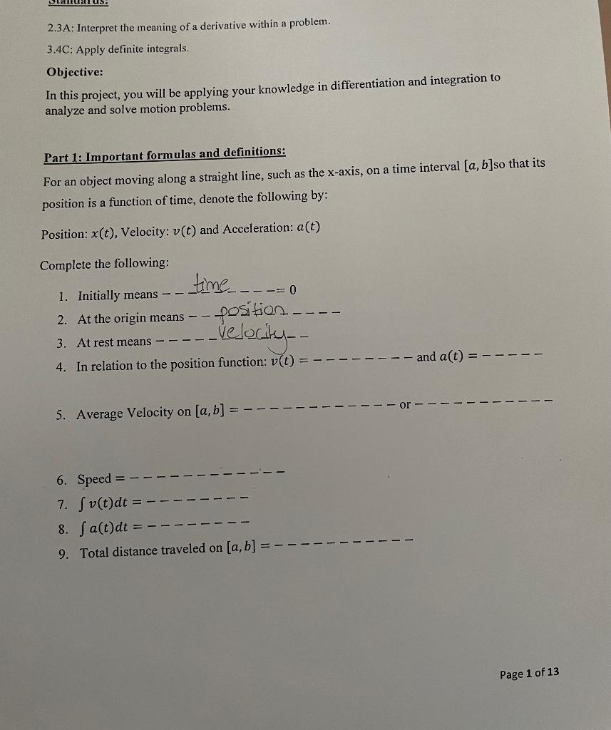 Solved 2.3A: Interpret the meaning of a derivative within a | Chegg.com