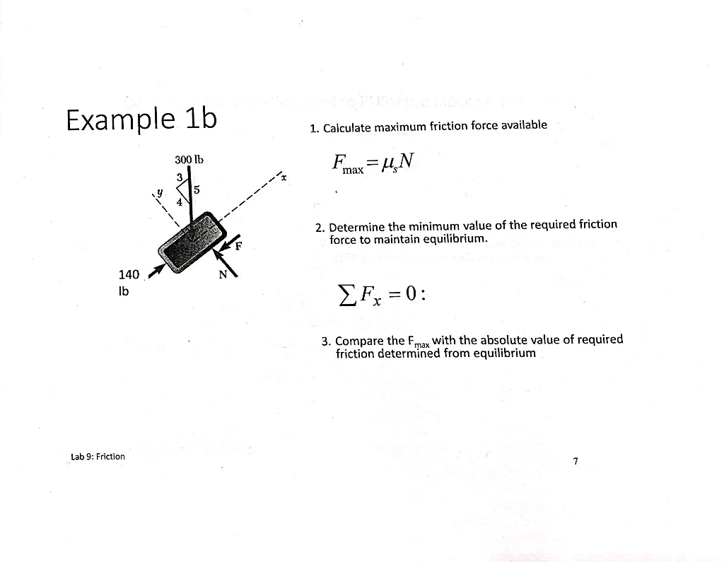 Solved Example 1b 1. Calculate maximum friction force | Chegg.com