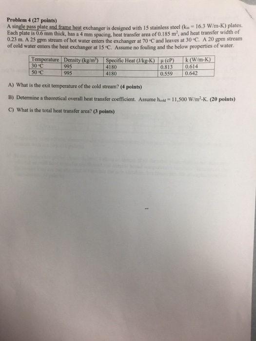 Problem 4 (27 points) A single pass plate and frame | Chegg.com
