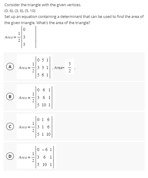 Solved Consider the triangle with the given | Chegg.com